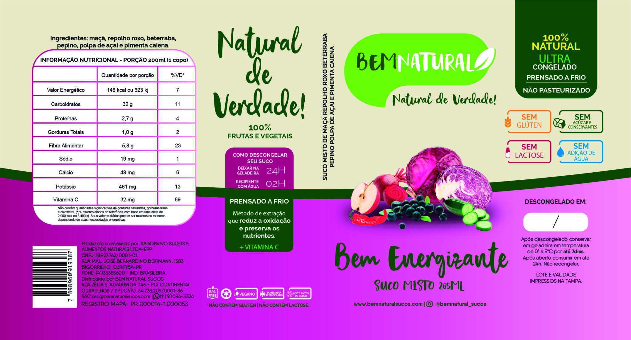 Rótulos – Bem Natural Sucos
